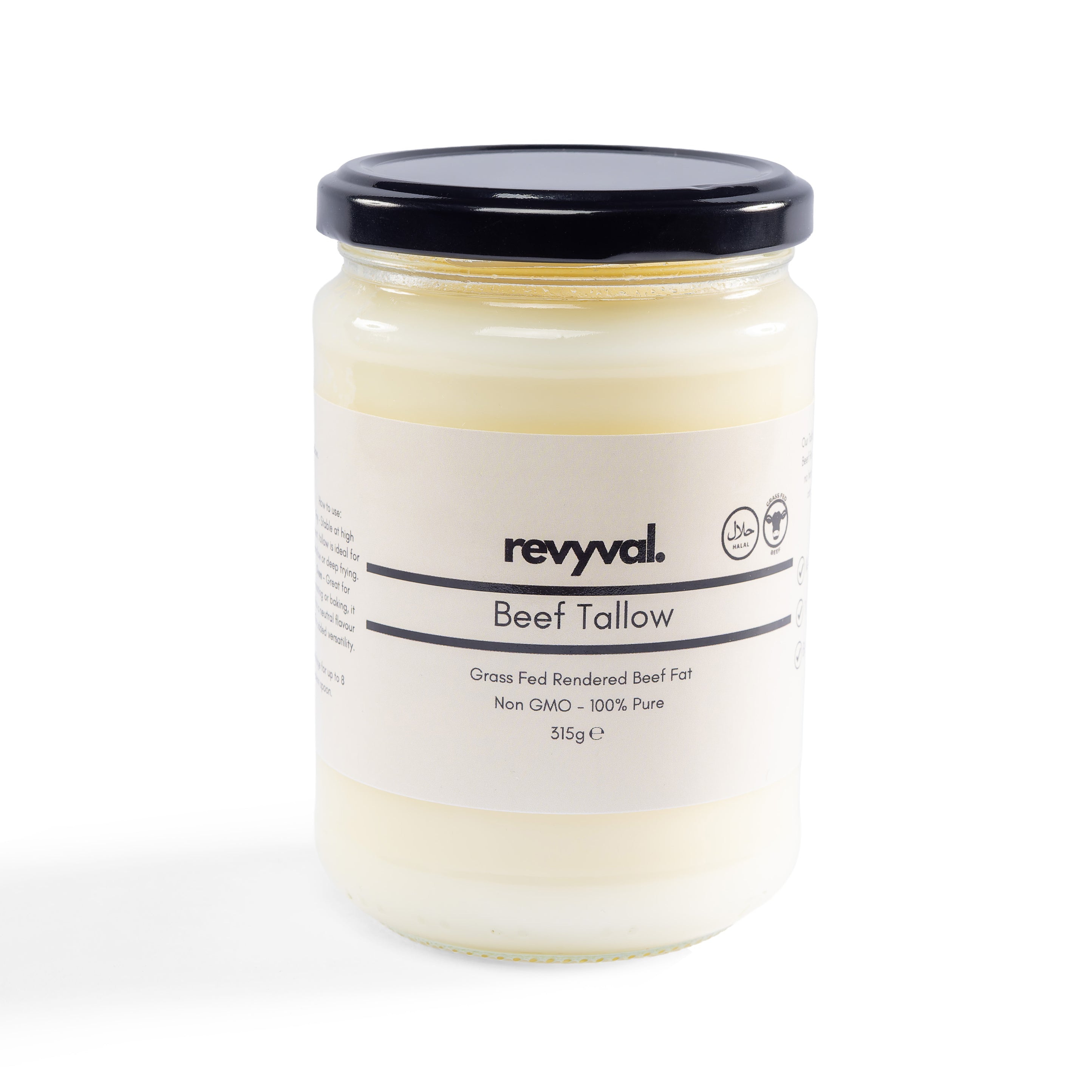 Halal Beef Tallow - 100% Grass-fed Tallow for cooking - Revyval