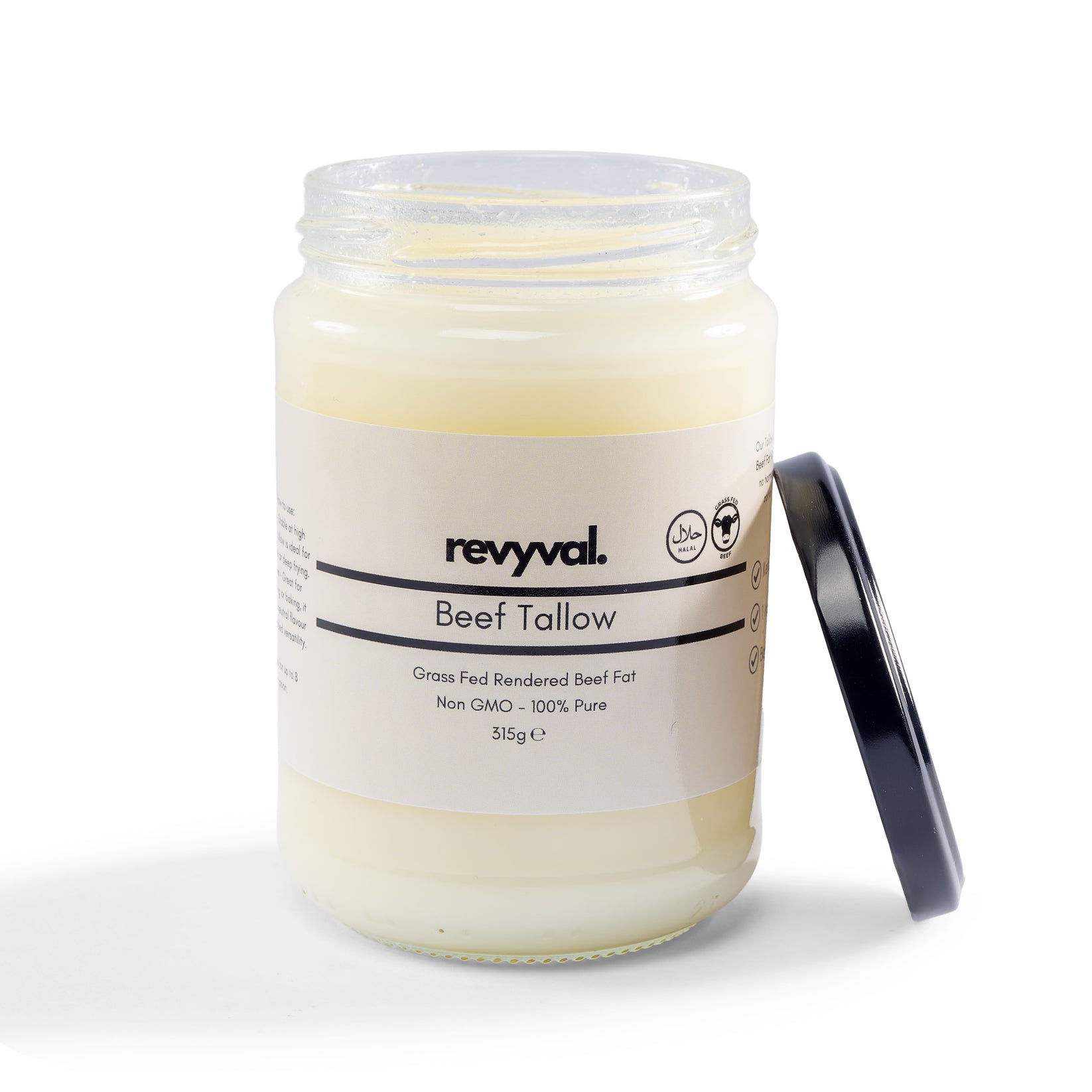 Halal Beef Tallow - 100% Grass-fed Tallow for cooking - Revyval